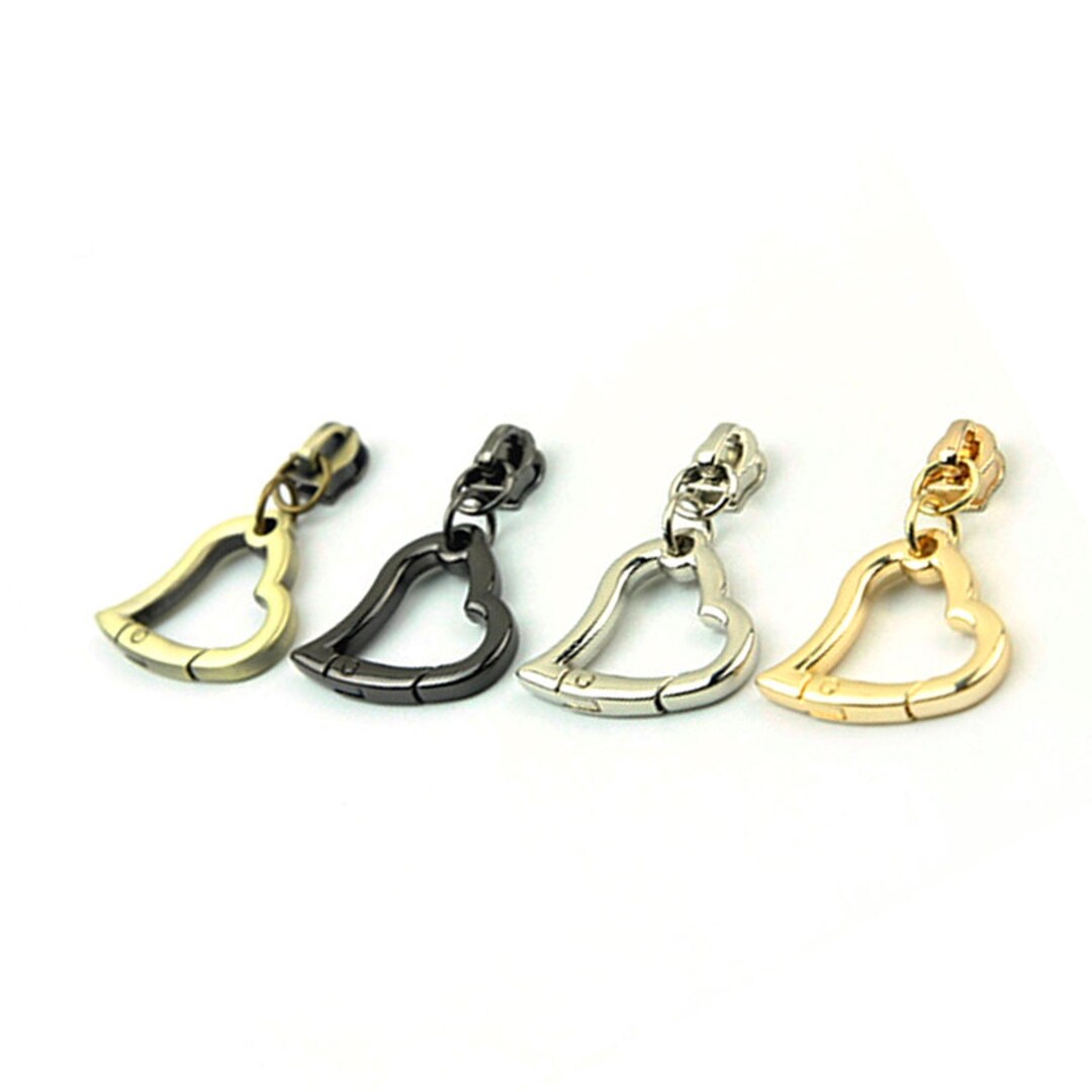 Zipper Pull #5 Bag Hardware Charm Slider Metal Gold Silver Bronze ...