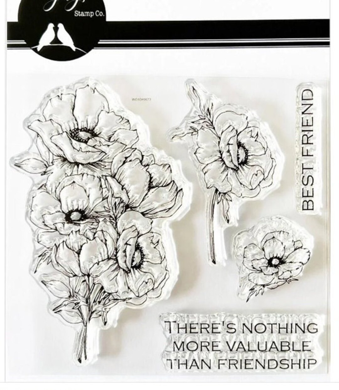 Two Jays Stamps Summer Flowers Anemones 5 Stamps Sentiments/greetings ...