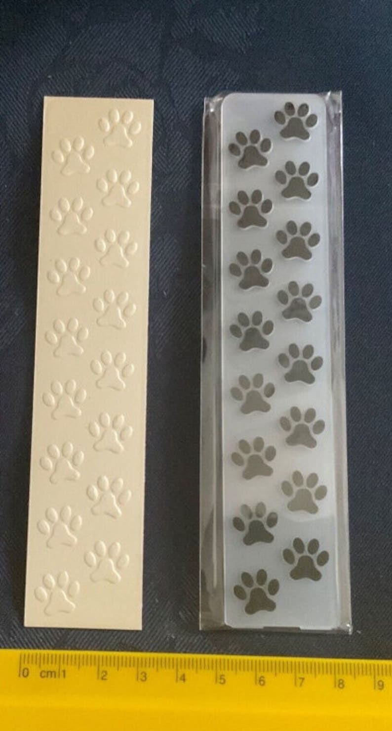 Border Embossing Folder Background Pet Paw Prints Dog Cat - Etsy