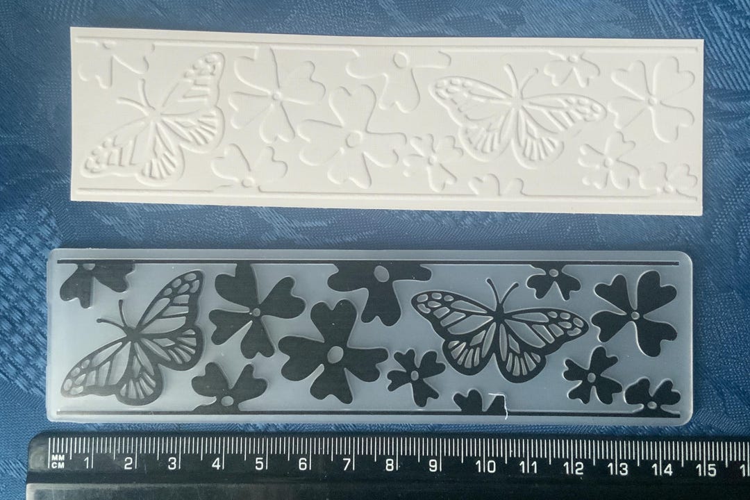 Border Embossing Folder Floral Butterfly - Etsy