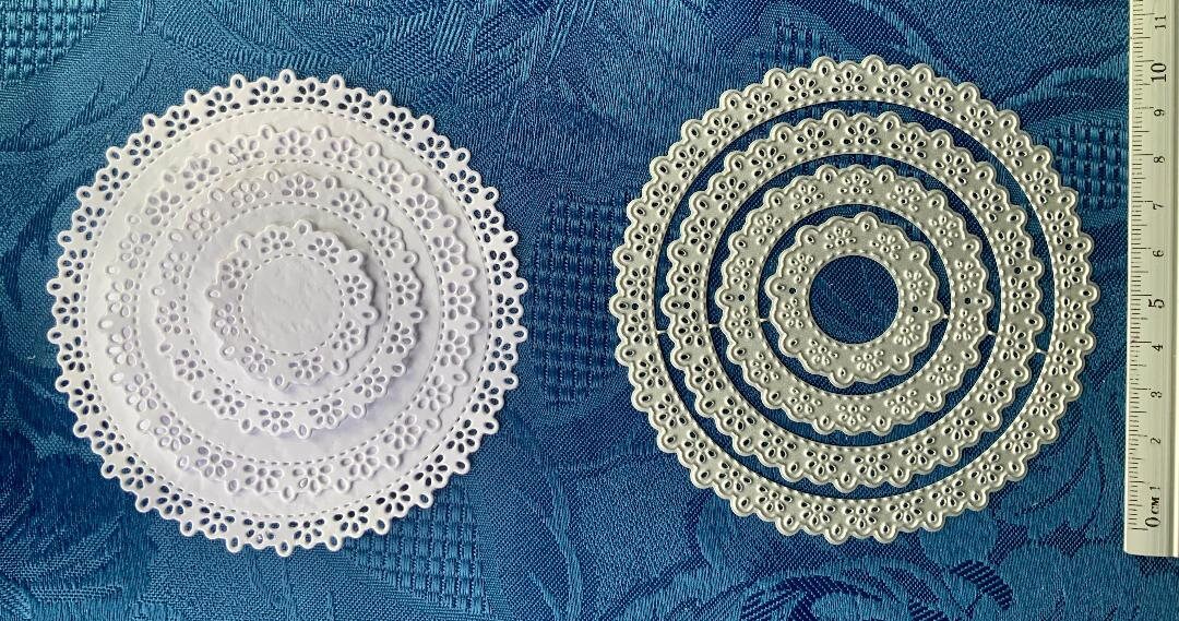 Set of 4 Nesting Lace Doily Patterned Edged Metal Cutting Dies, Circle, Card Making - Etsy