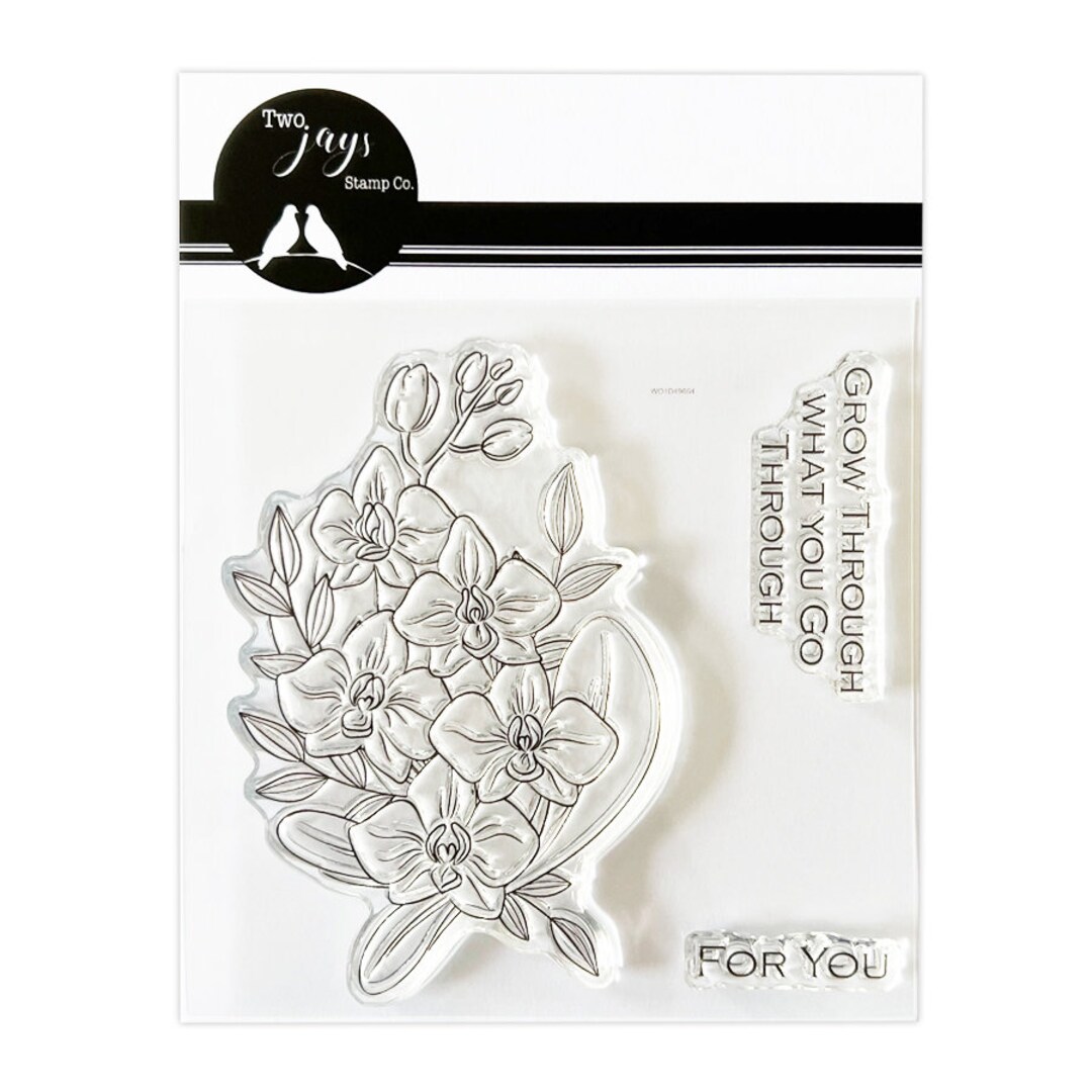 Two Jays Stamps - Summer Flowers Orchid- 3 Stamps - Sentiments ...