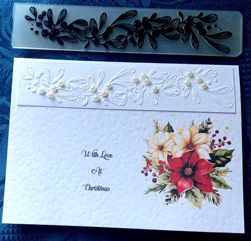 Border Embossing Folder Background Christmas Mistletoe - Etsy