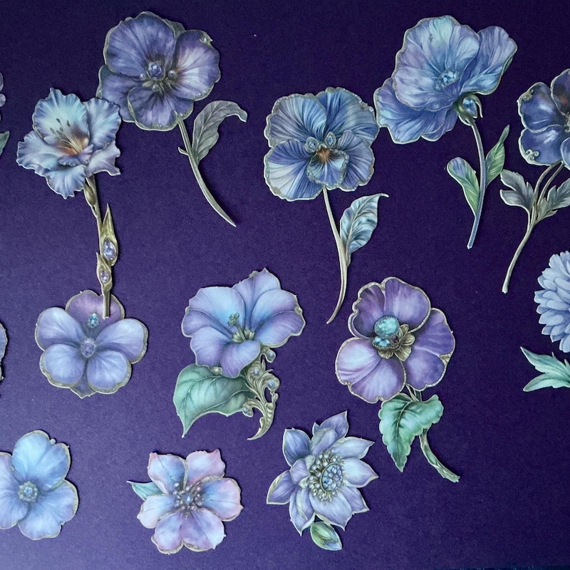 Purple Diecut Flowers - Etsy