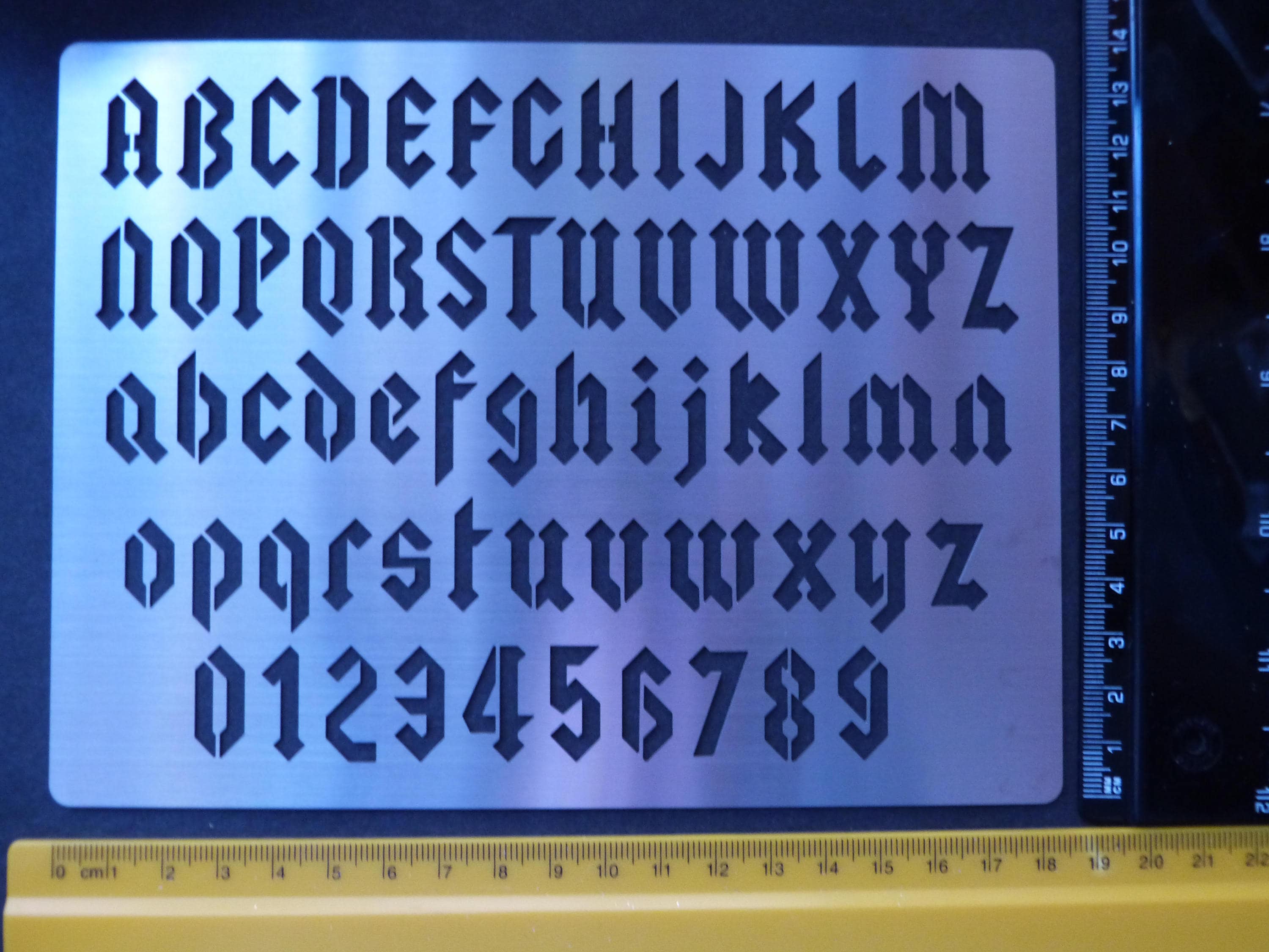 Stainless Steel Stencil Angular Alphabet Numbers Gothic - Etsy