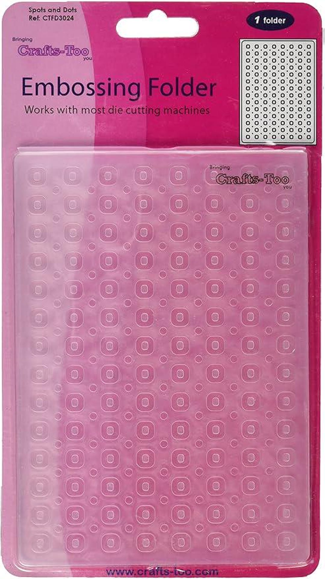 Crafts Too Embossing Folder CTFD3024 Spots and Dots 10.5x15.0cm/4.1/8x5 ...