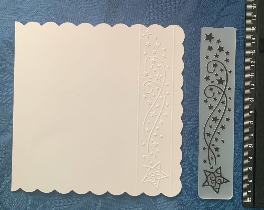 Border Embossing Folder Background Flourish of Stars Christmas - Etsy