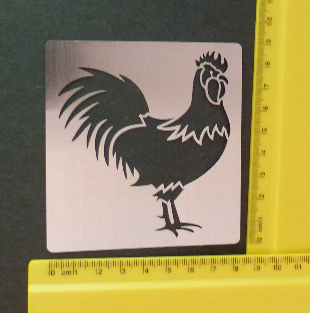 Small Stainless Steel Embossing Stencil Rooster Cockerel Chicken ...