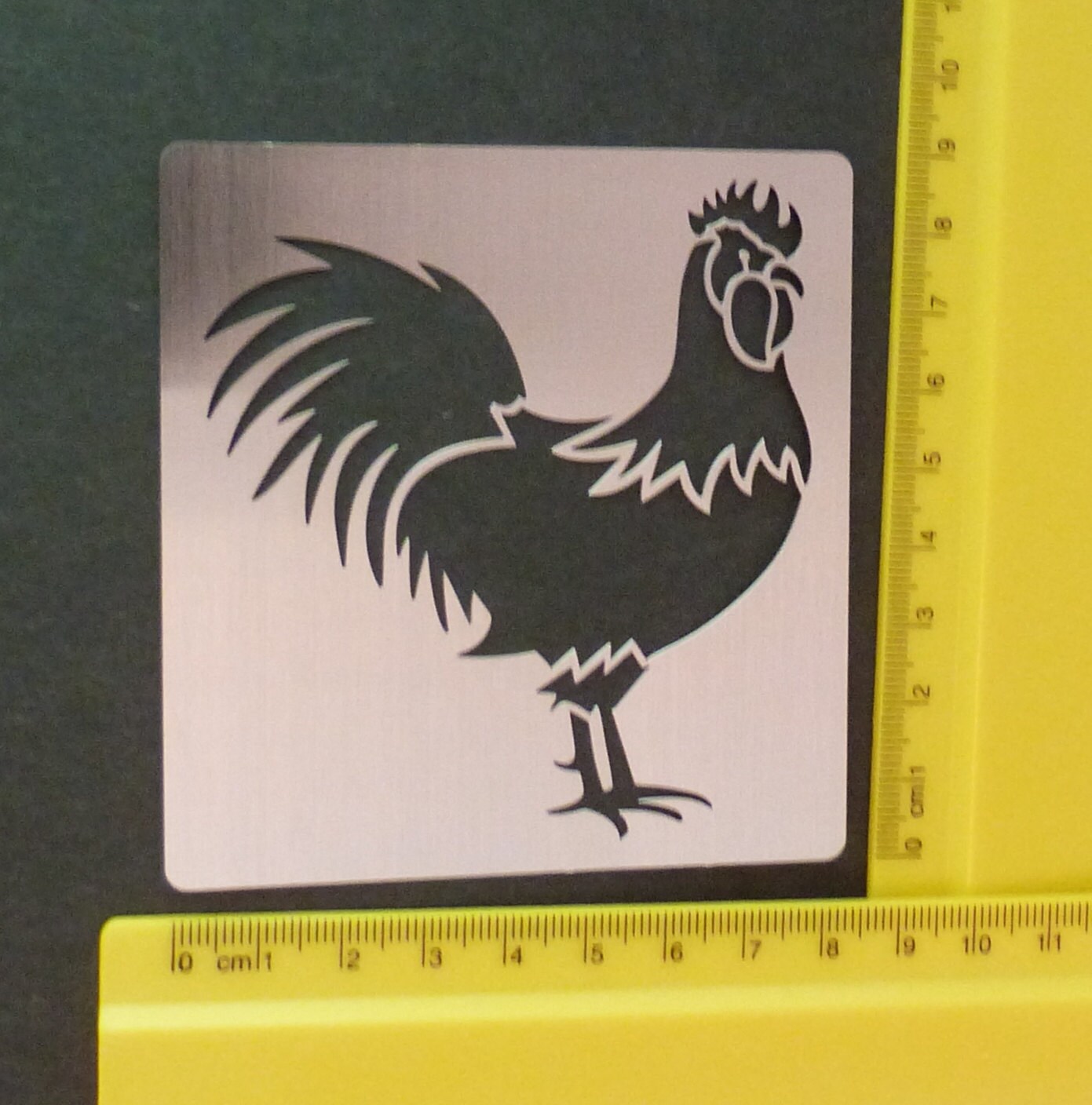 Small Stainless Steel Embossing Stencil Rooster Cockerel Chicken ...