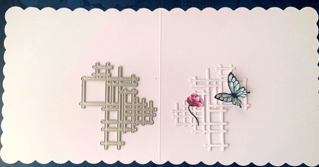 Small Lines and Crosses Abstract Trellis Grid Metal Cutting Die-example ...