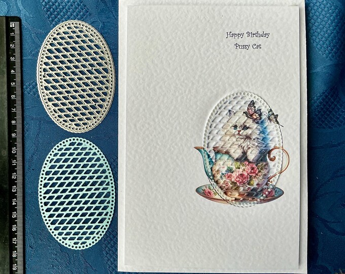 Oval Lace Effect Slatted Lattice Cutting Die. Ideal for Eclipse Cards ...