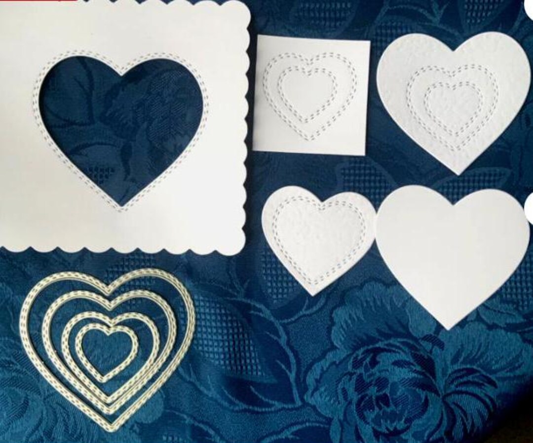Heart Stitch Line Aperture Die Nesting/cut/cutting /set of 4 - Etsy