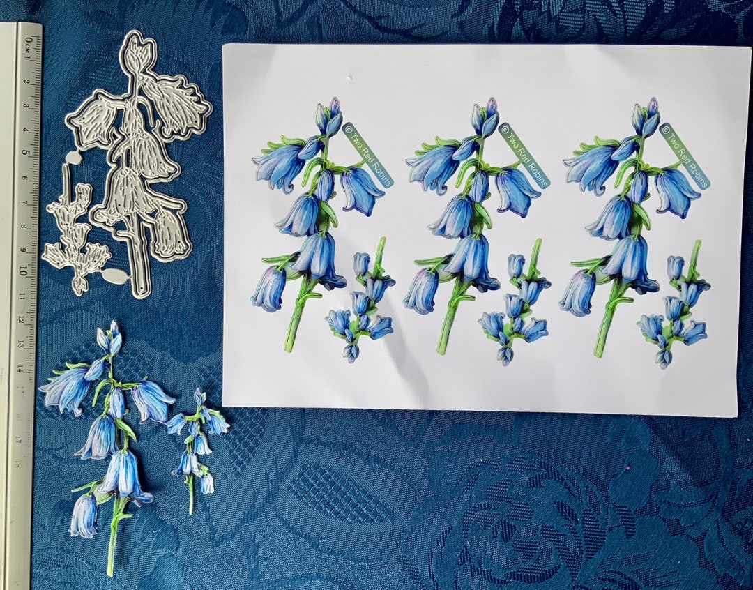 Blue Harebell Flower Bell Cutting Die With Printout - Etsy
