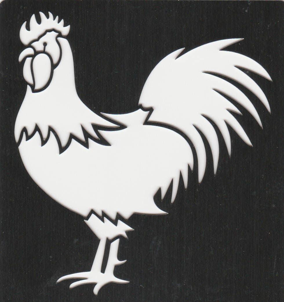 Small Stainless Steel Embossing Stencil Rooster Cockerel Chicken ...