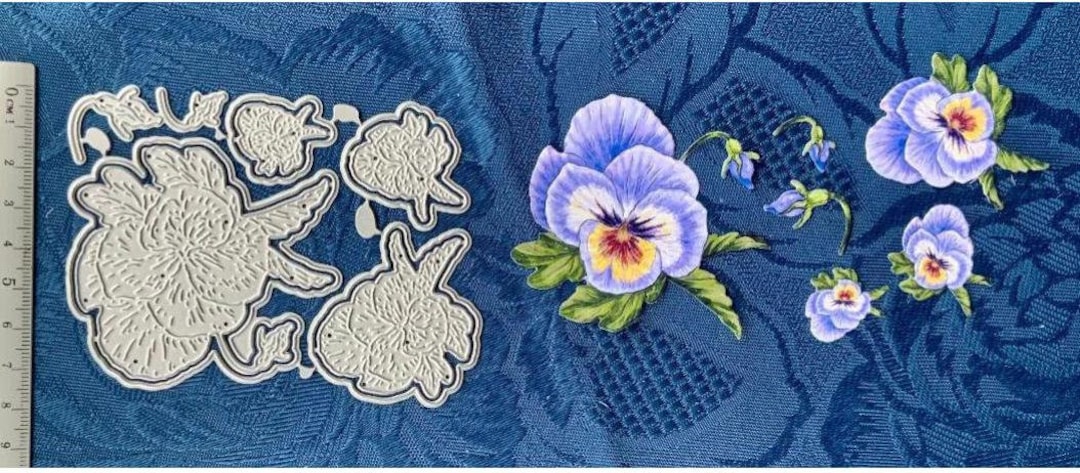 Flower Pansy Die Set With 2 Print-out Sheets/decoupage Floral - Etsy