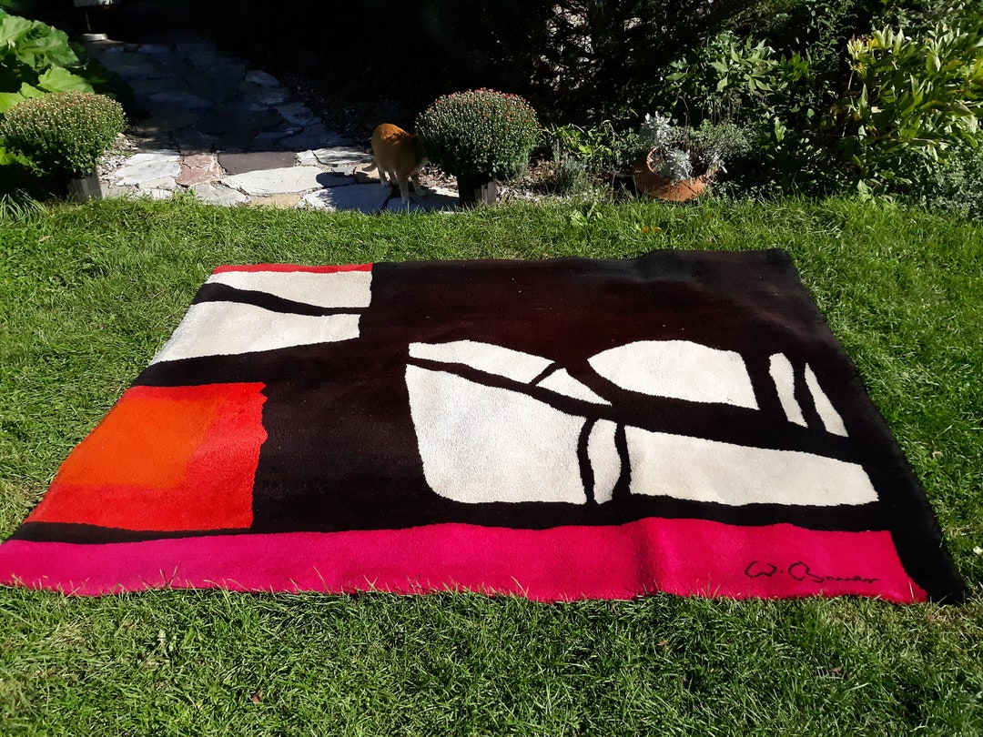Vintage Rya,ege,style,danish Modern,pop Art,carpet by Monsanto,rare Art ...