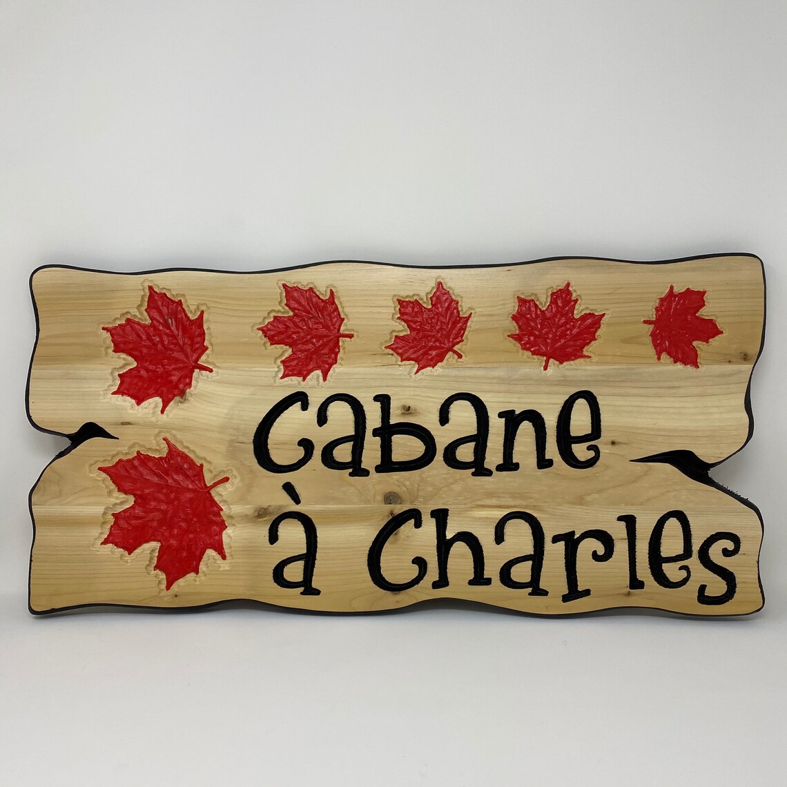 Maple Leaf Personalized Family Name Sign Rustic Signs | Etsy