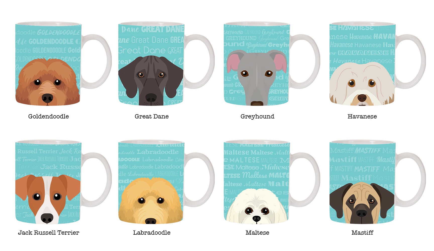 Adorable Dog Breed Design Ceramic Coffee Mug 11oz White - Etsy