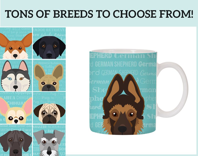 Adorable Dog Breed Design Ceramic Coffee Mug 11oz White - Etsy