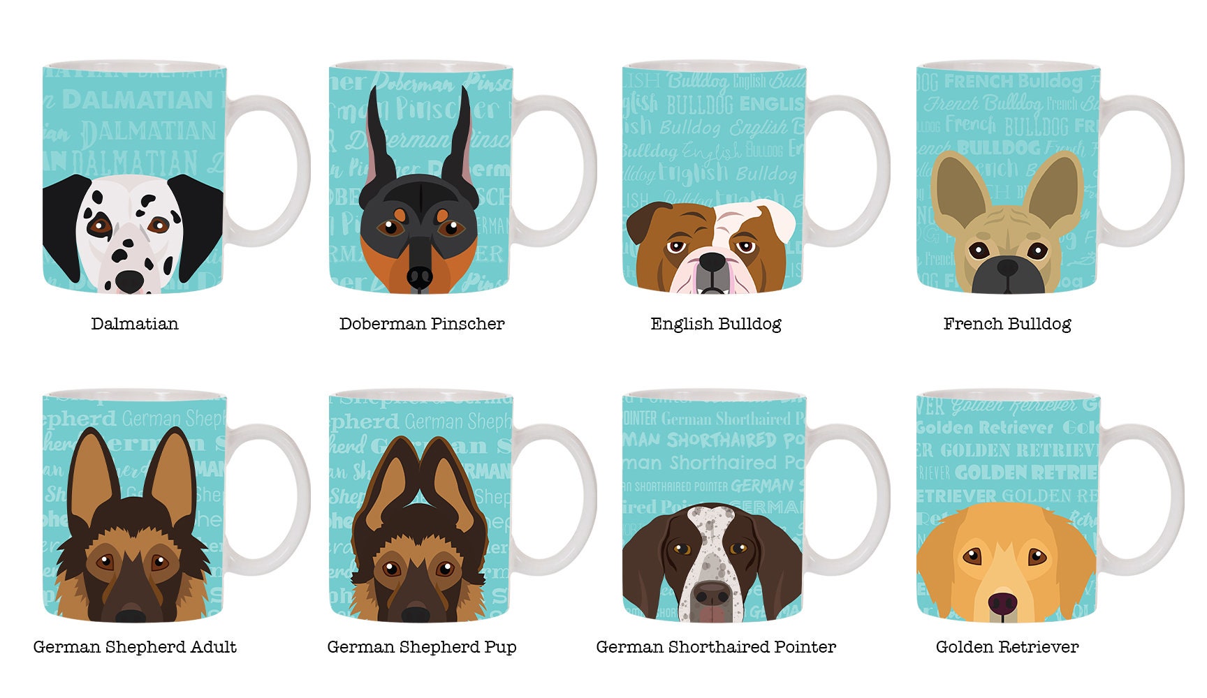 Adorable Dog Breed Design Ceramic Coffee Mug 11oz White - Etsy