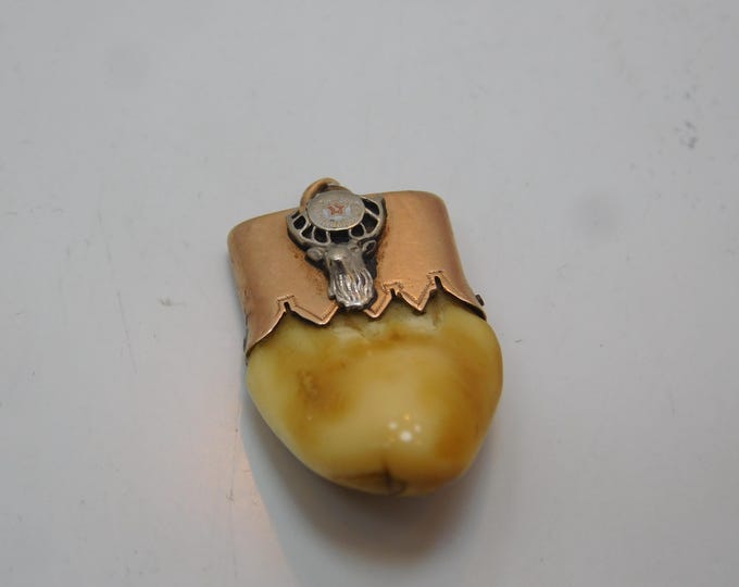 14K Gold Elks Tooth Pendant Set - Etsy