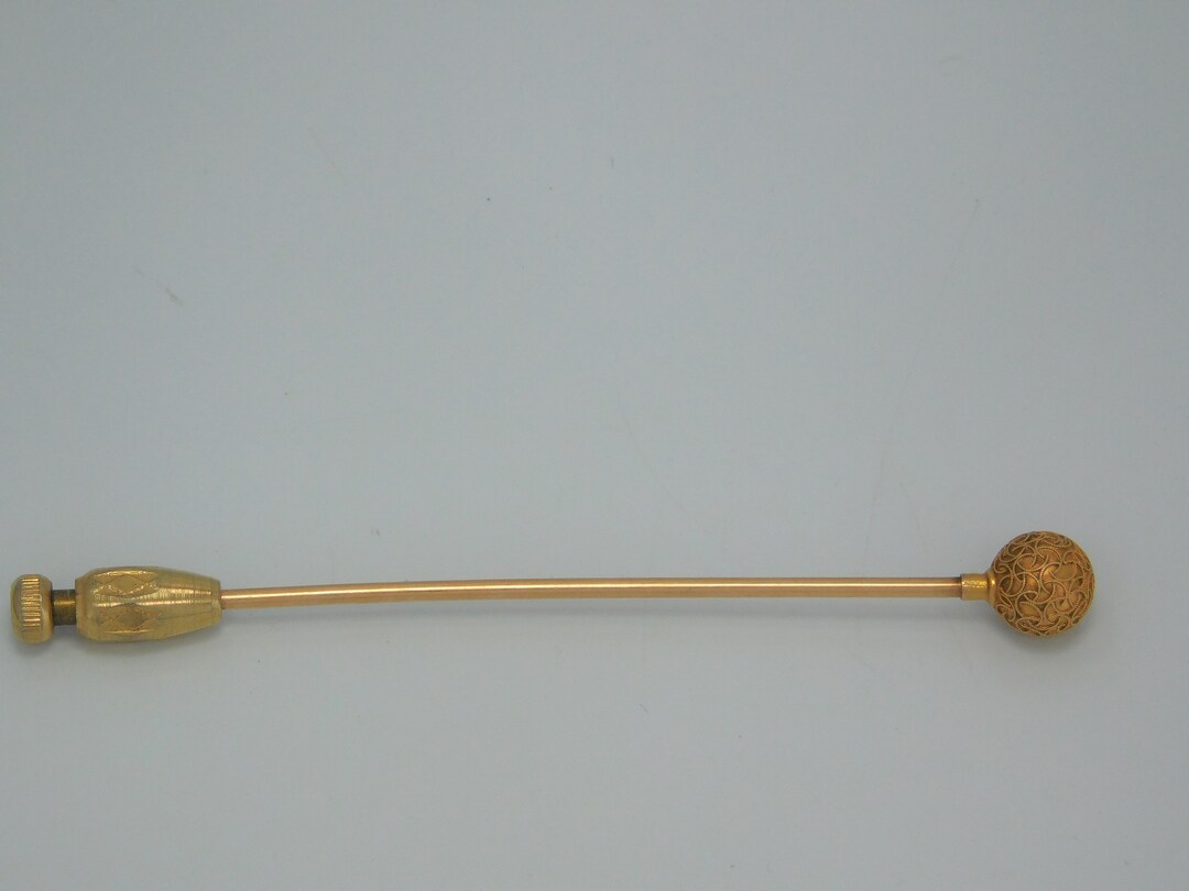 14K Yellow Gold Stick Pin - Etsy