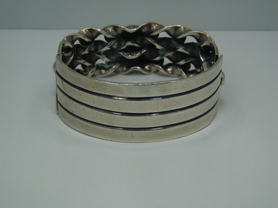 Silver Taxco Heavy Cuff Bracelet - Gem