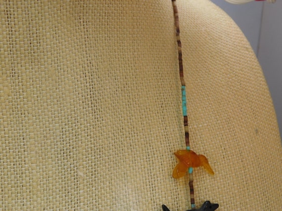 Native American Fetish Double String Necklace Of Car… - Gem