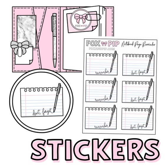 Notebook Page Reminder | Etsy