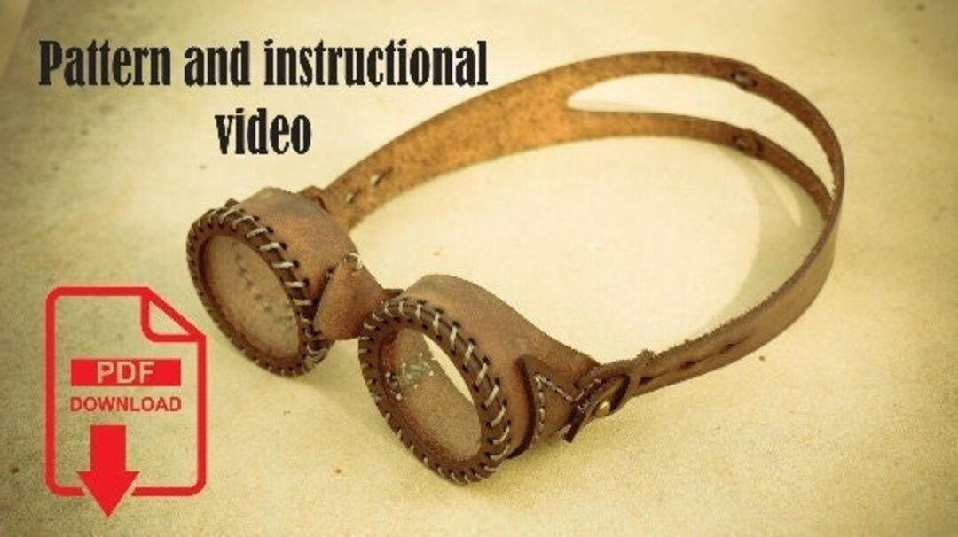 Steampunk Leather Goggles. PDF Pattern and Full Vector for Laser ...