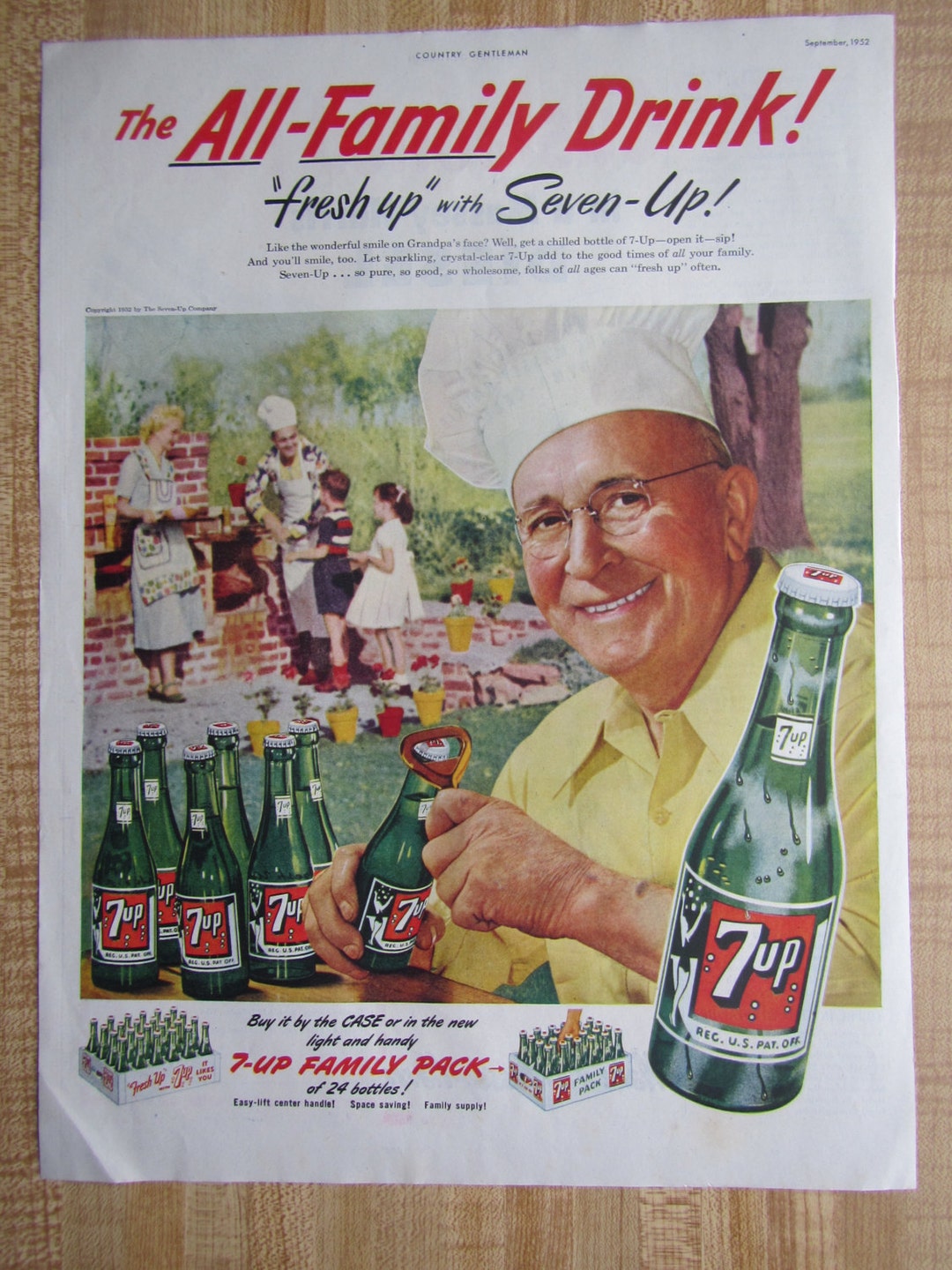 1952 SEVEN-UP " 7-up " Ad Fresh up With Seven-up ! **magazine Ad - Etsy