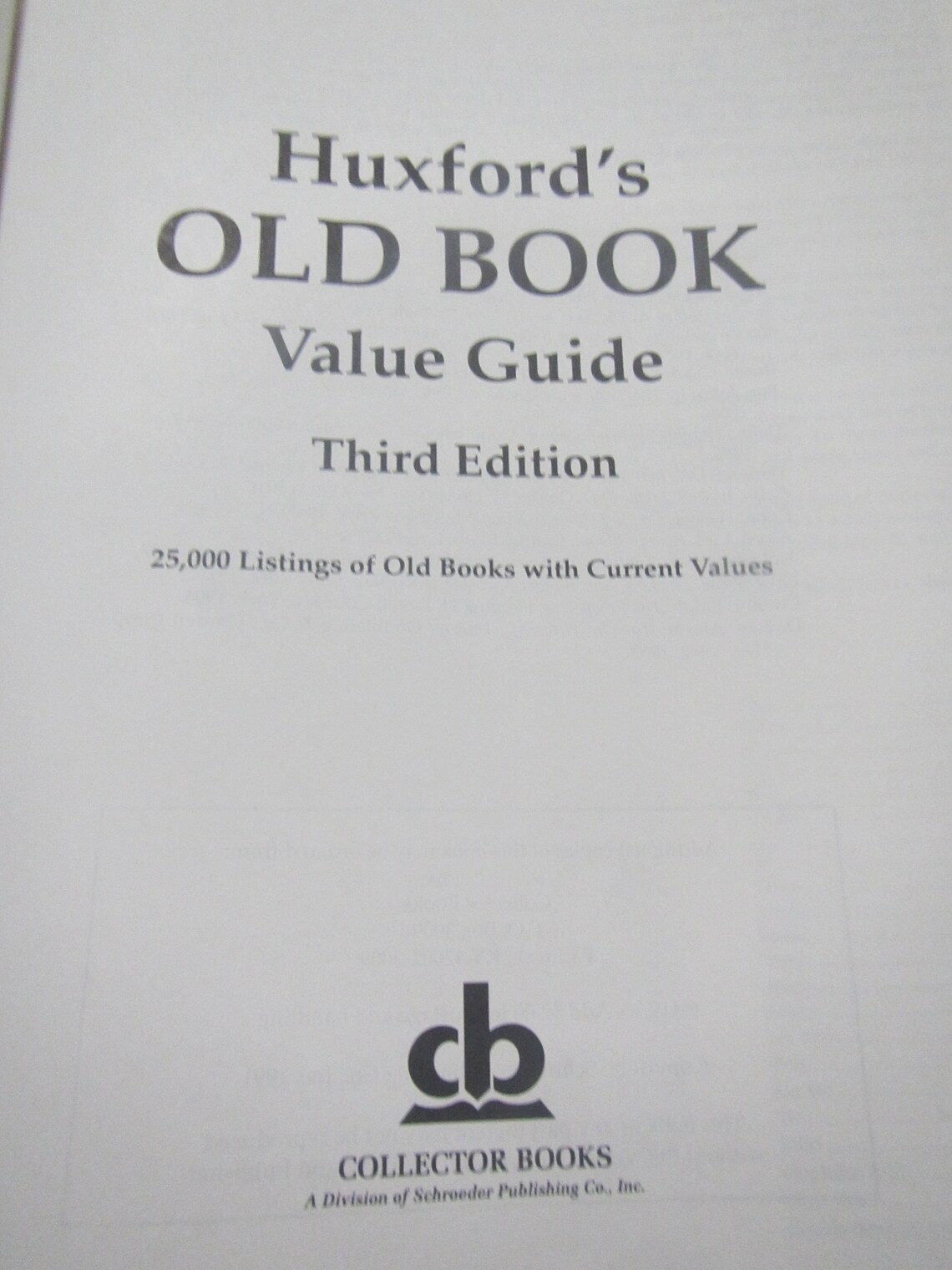 1991 ** Huxford Old Book: Value Guide ** Schroeder Publisher ** Sj - Etsy