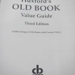1991 ** Huxford Old Book: Value Guide ** Schroeder Publisher ** Sj - Etsy