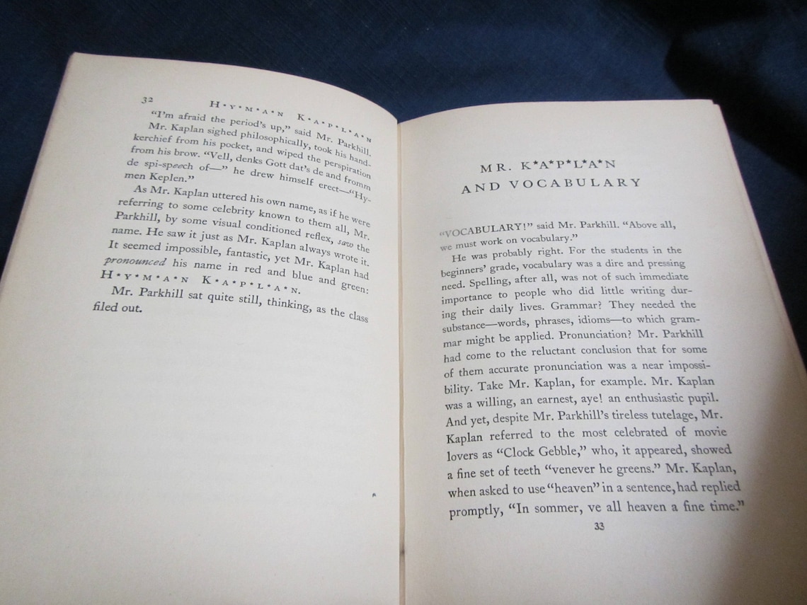 1937 **the Education of Hyman Kaplan ** Leonard Q. Ross **sj - Etsy