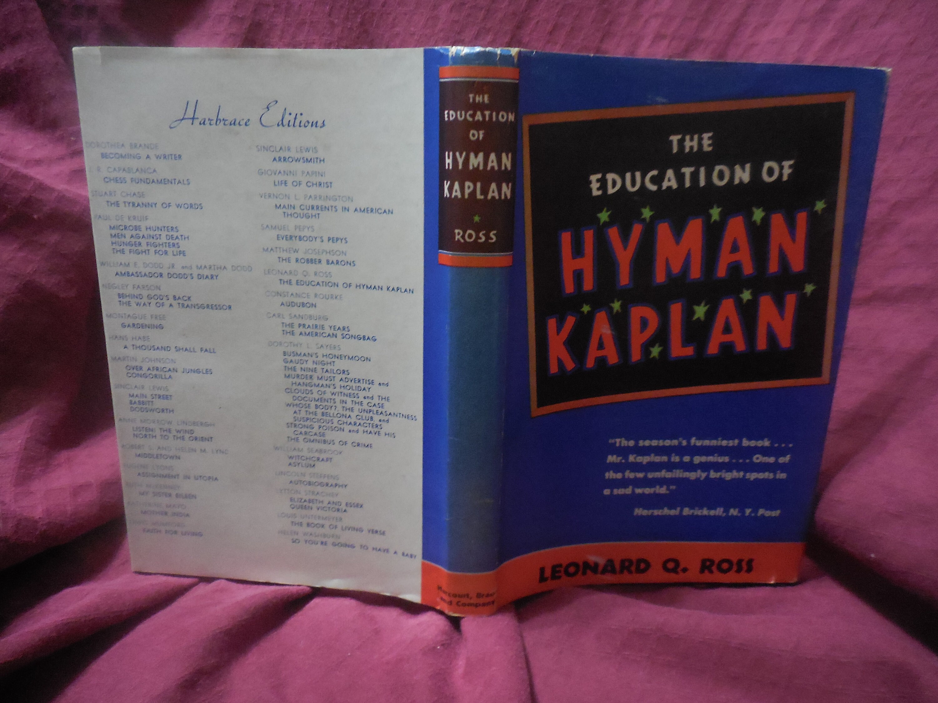 1937** the Education of Hyman Kaplan ** Leonard Q Ross** Sj - Etsy