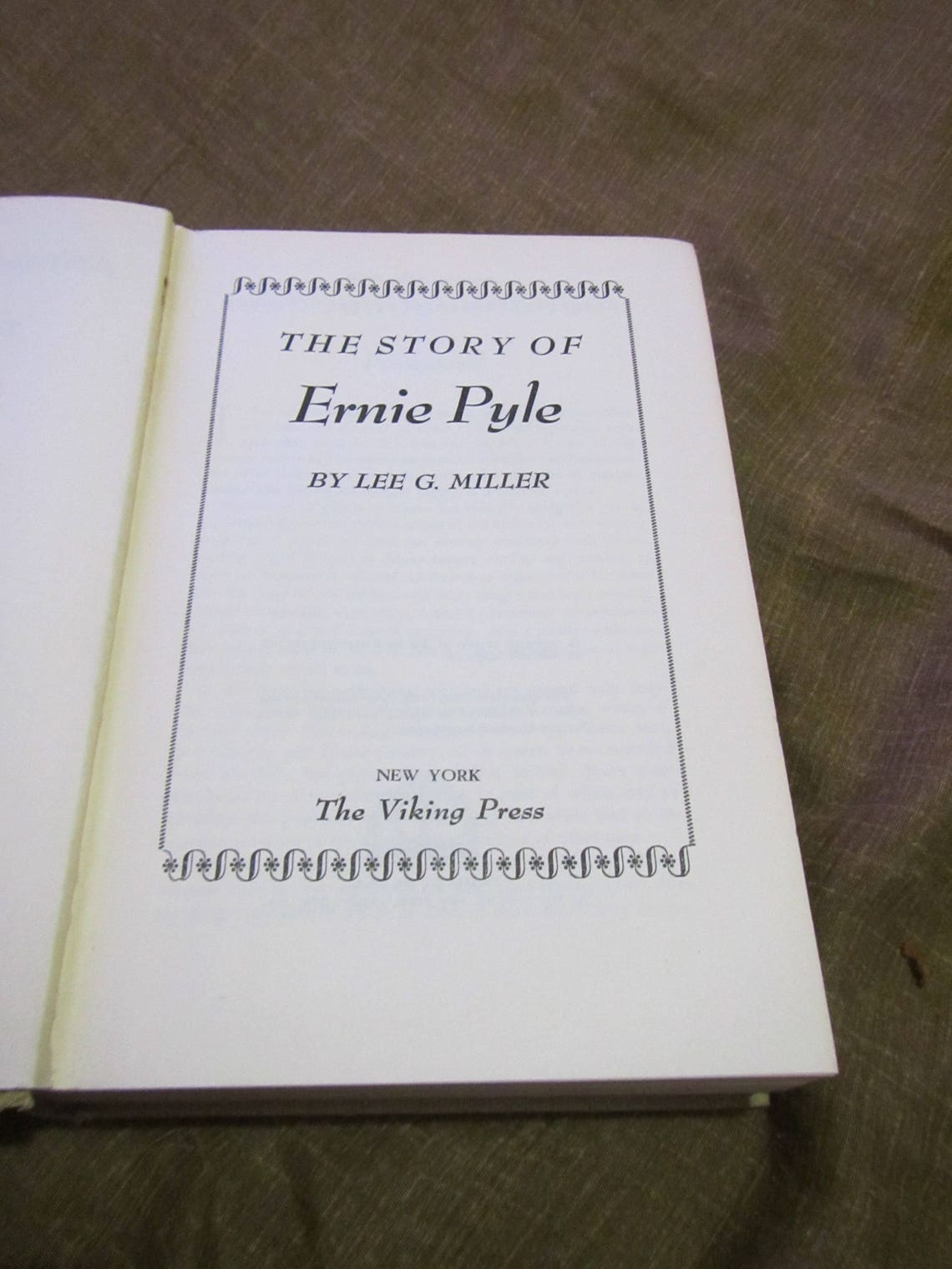 1950 ** the Story of Ernie Pyle ** Lee G Miller ** Sj - Etsy