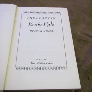 1950 ** the Story of Ernie Pyle ** Lee G Miller ** Sj - Etsy