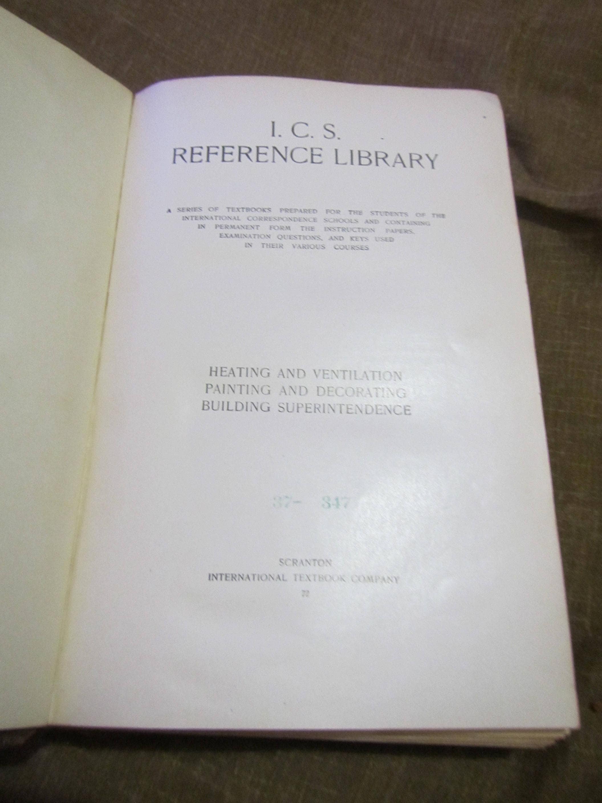 1905 ICS Reference Library Heating and Ventilation Painting and ...
