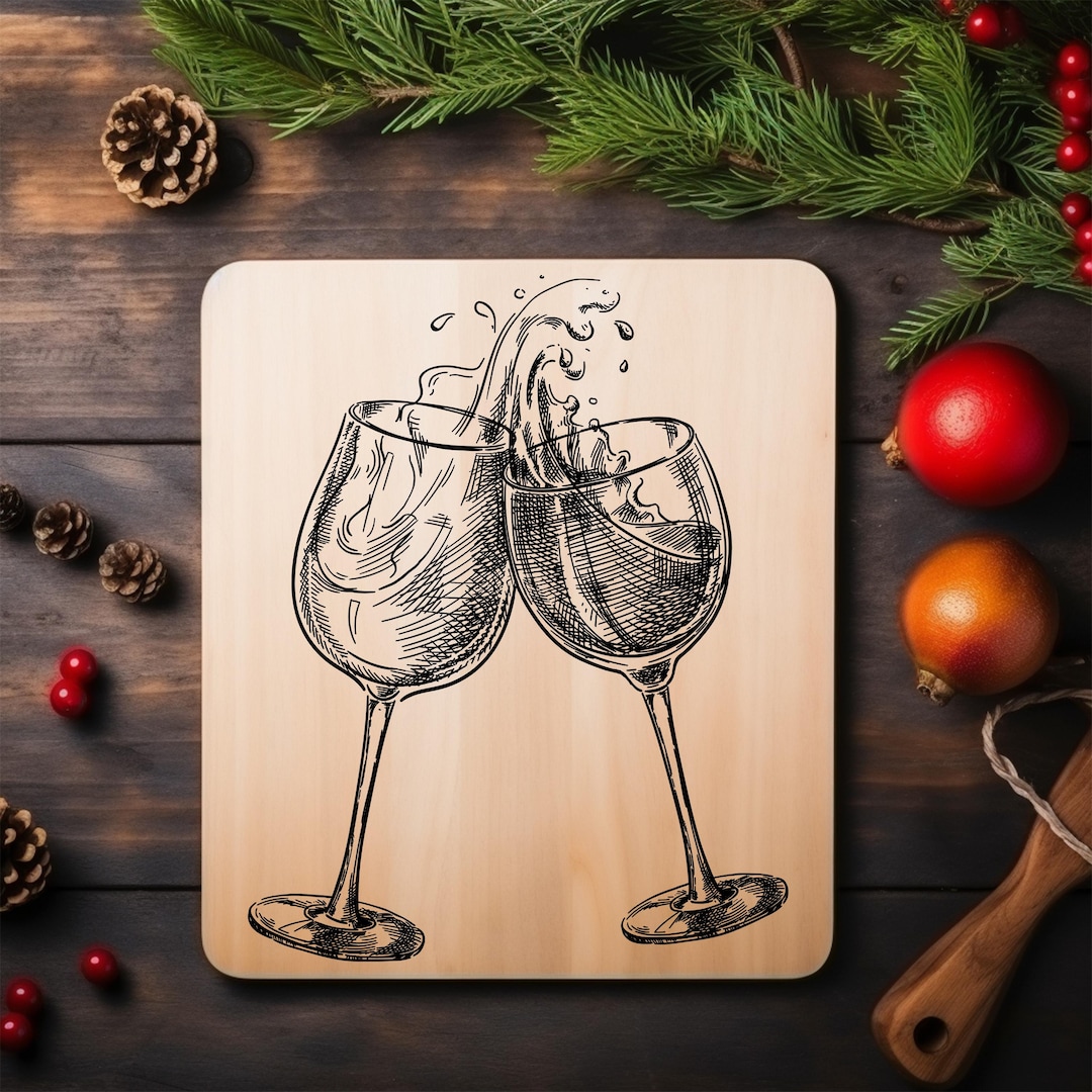Cheers Wine Glasses SVG, Laser Engraving CNC File (digital Download) - Etsy