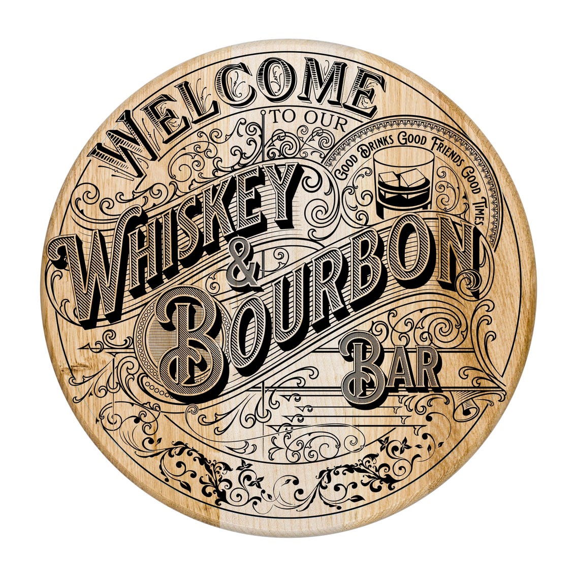 Welcome to Our Whiskey & Bourbon Bar, Laser Engraving Svg, CNC SVG, - Etsy