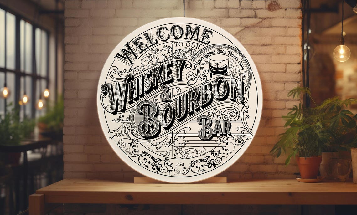 Welcome to Our Whiskey & Bourbon Bar, Laser Engraving Svg, CNC SVG, - Etsy
