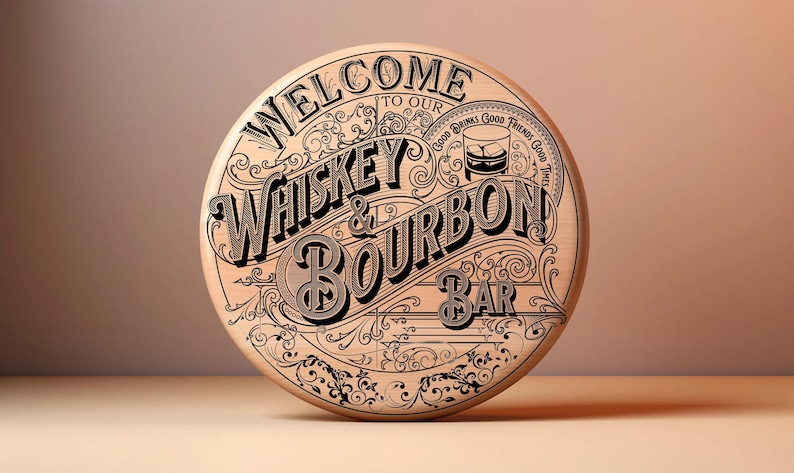 Welcome to Our Whiskey & Bourbon Bar, Laser Engraving Svg, CNC SVG, - Etsy
