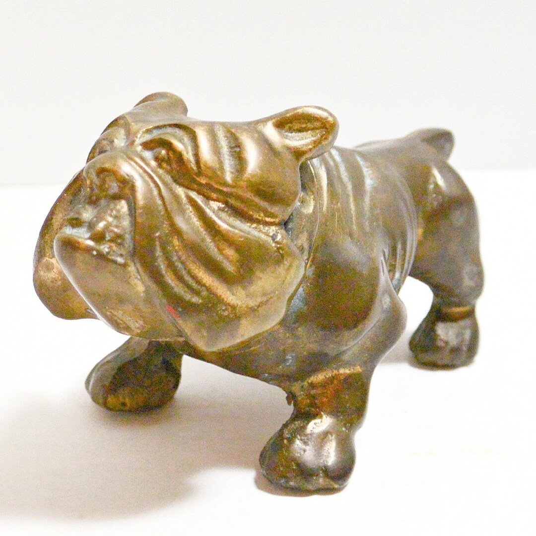 Vintage Brass Bulldog Figurine Paperweight, Bulldog Lovers Gift ...