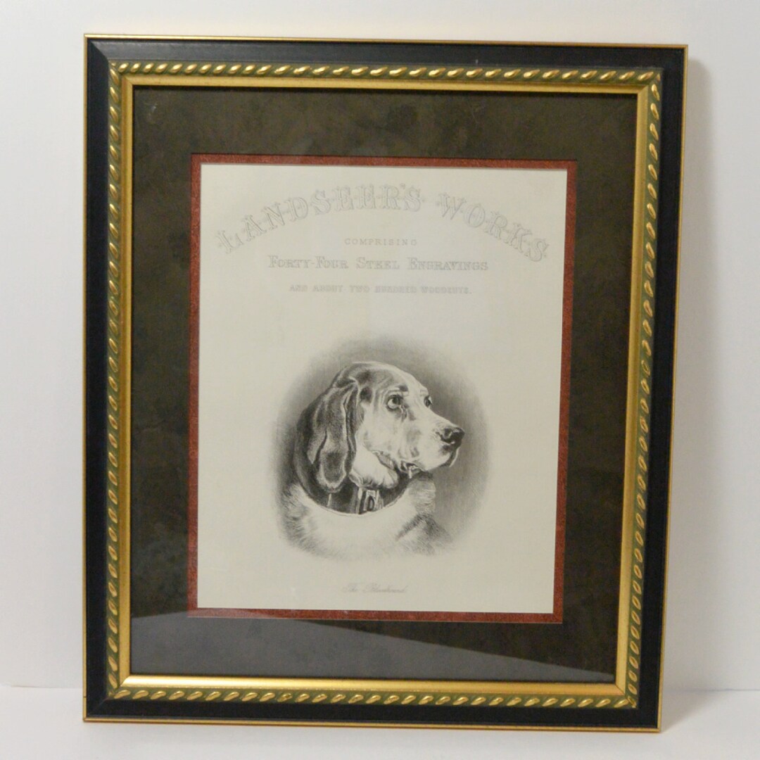 Edwin Landseer Antique Steel Engraving "the Bloodhound", Vintage Dog ...