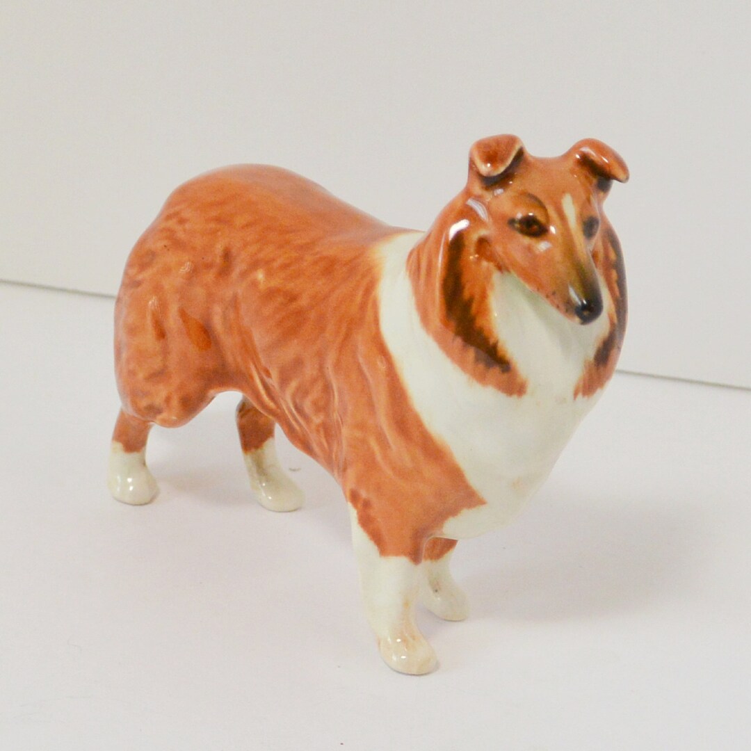 Beswick Collie Dog, Porcelain Collie, Vintage Collie Dog Figurine ...