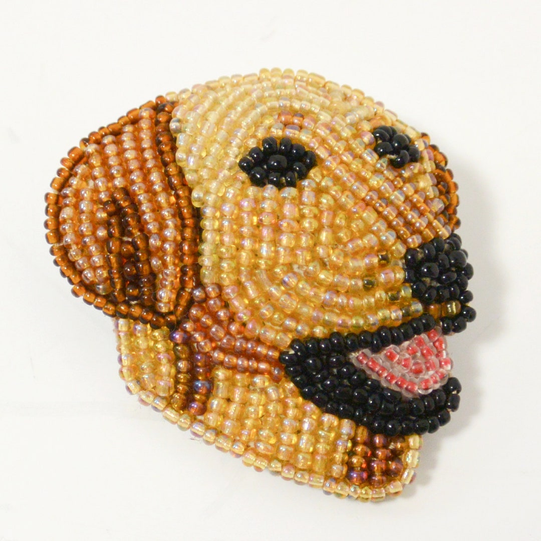 Vintage Beaded Yellow Labrador Retriever Brooch, Dog Lover Gift - Etsy