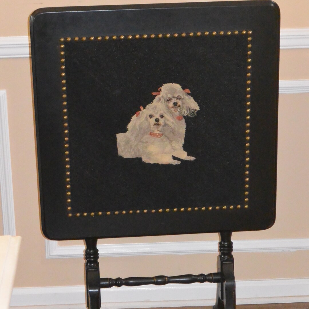 Vintage Petit Point Poodle Fire Screen/table, Petit Point Poodles ...