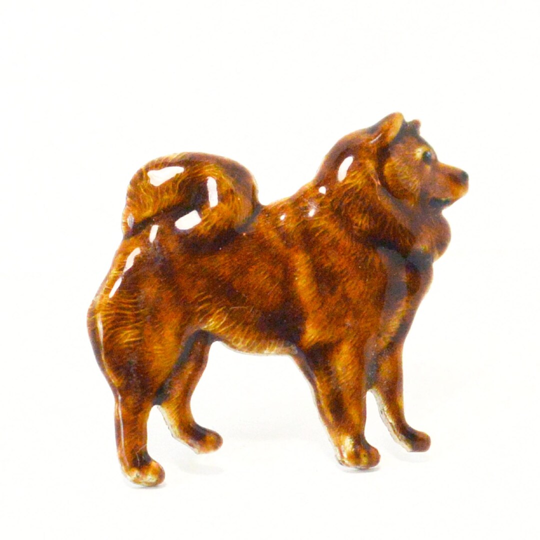 Rare Sterling Silver and Enamel Chow Chow Dog Pin, KENART Dog Pin ...