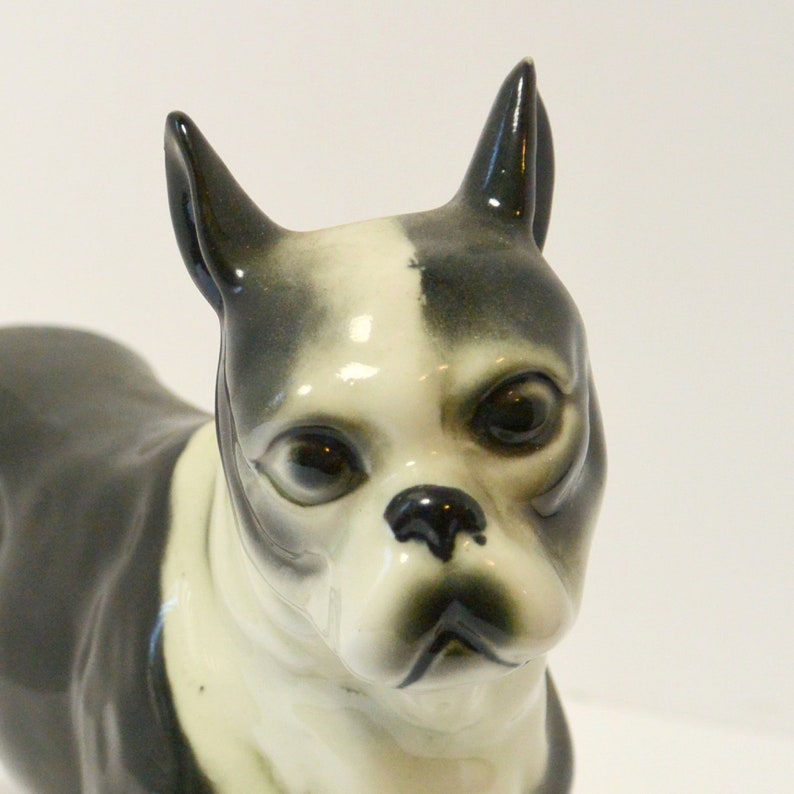 Porcelain Boston Terrier Dog Vintage Dog Figurine - Etsy