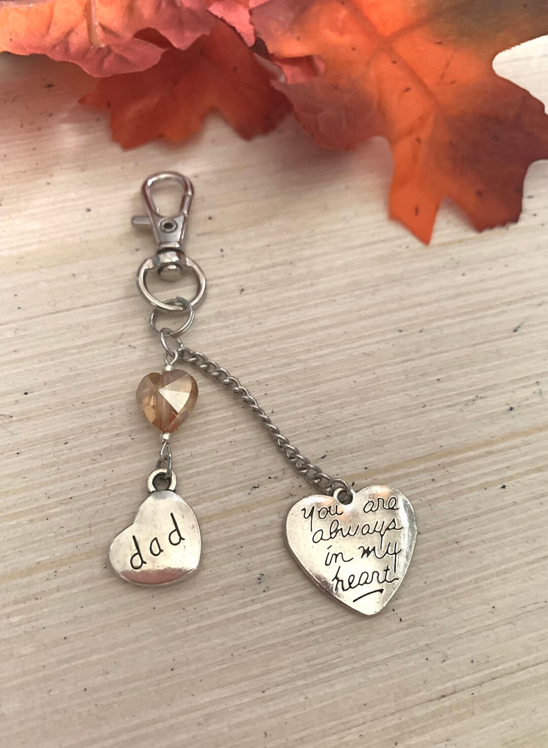 Dad Memorial Key Chain Zipper Pull - Loss of Father Remembrance Key ...